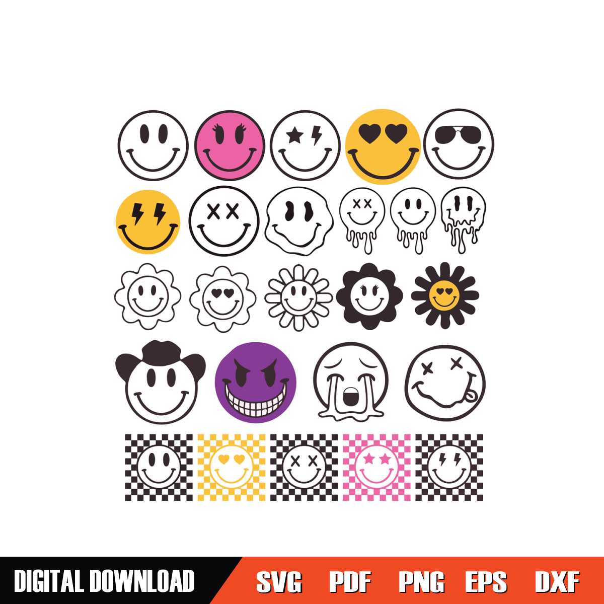 Smiley face svg, smiley svg, drippy smiley svg, melting smil | Inspire ...