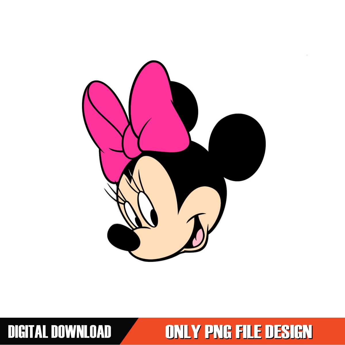 Pink Bow Minnie Mouse Head PNG | Inspire Uplift