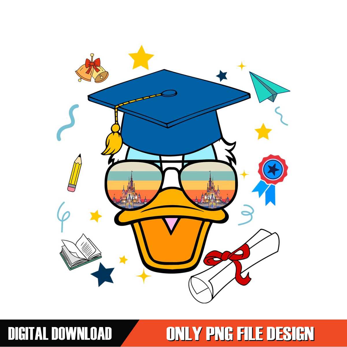 Disney Kingdom Donald Duck Graduation PNG | Inspire Uplift