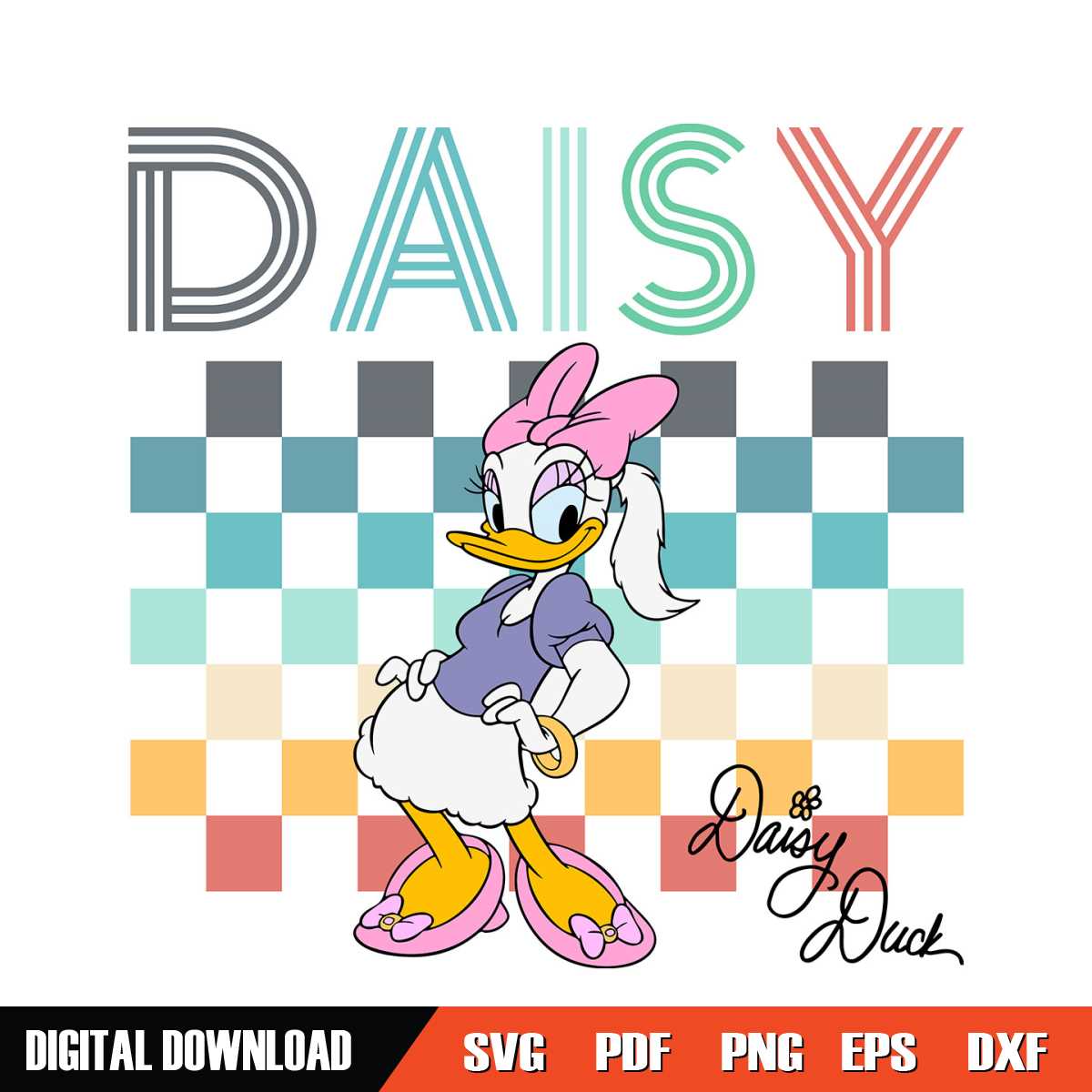 Disney Girl Daisy Duck Signature Classic SVG | Inspire Uplift