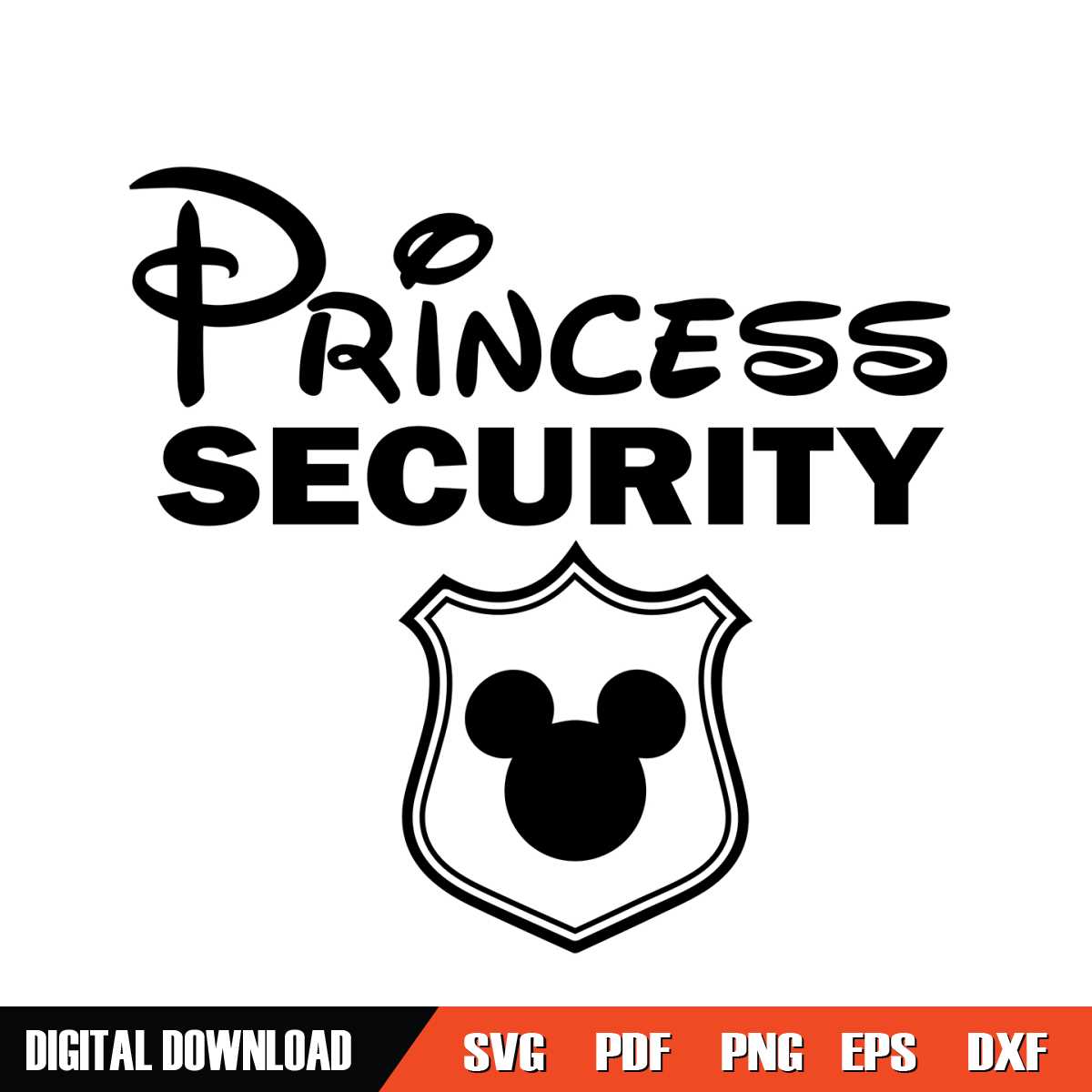 Disney Princess Security Mickey Badge SVG | Inspire Uplift
