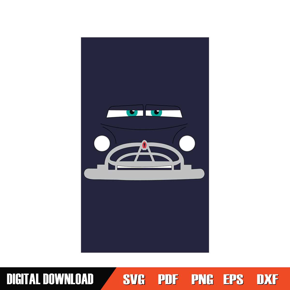 Disney Pixar Cars Doc Hudson Face Poster SVG | Inspire Uplift