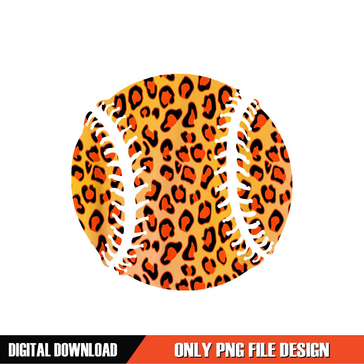 Leopard Print Sport Softball Vector PNG | Inspire Uplift