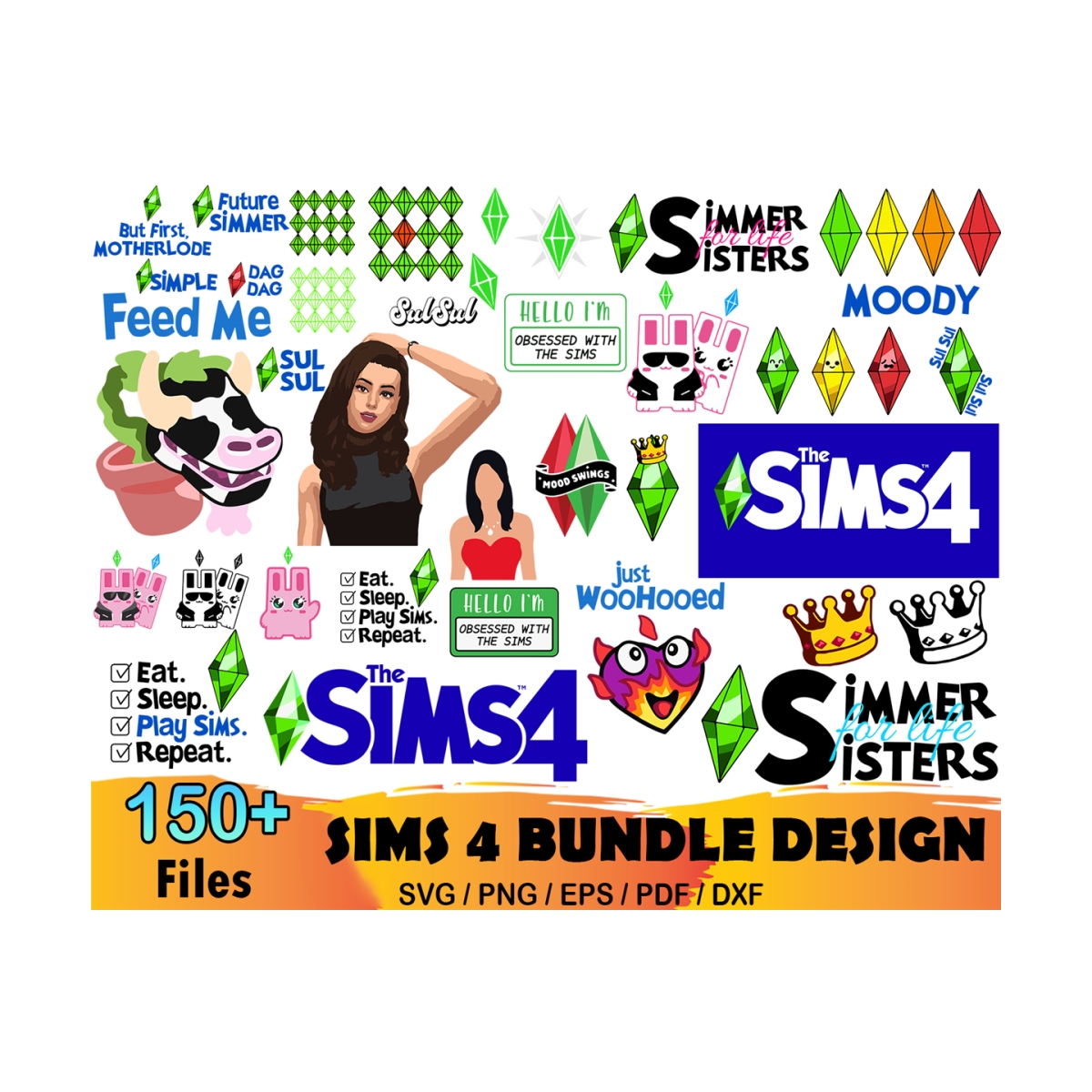 150 Sims 4 Bundle Svg, Sims 4 Svg, Sims 4 Quotes Svg | Inspire Uplift
