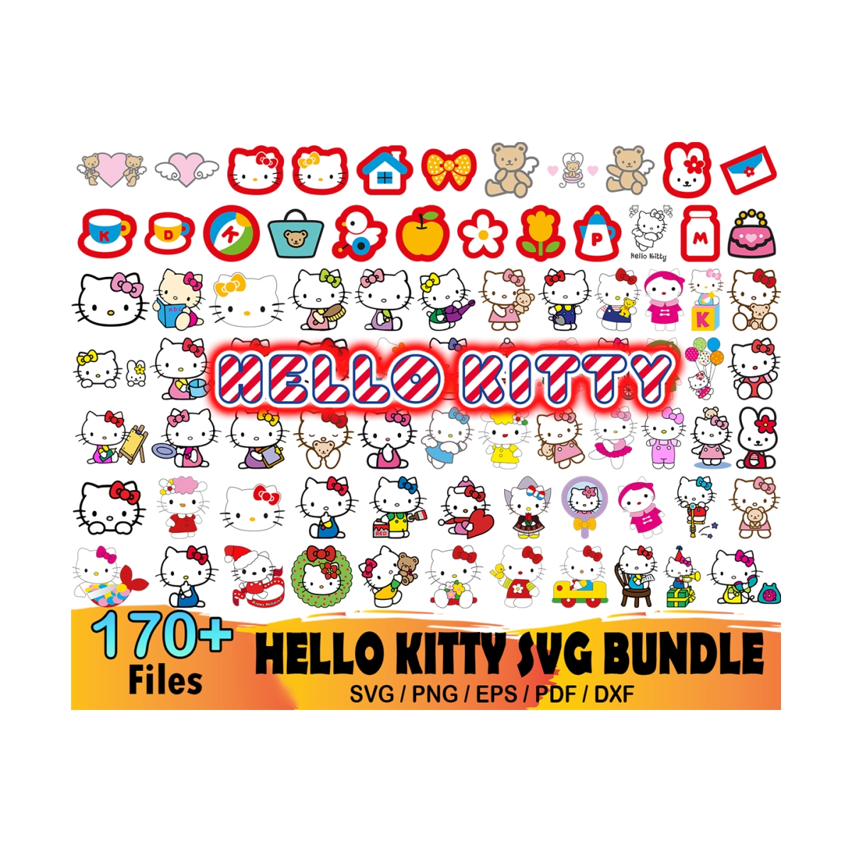 170 Hello Kitty Svg Bundle, Hello Kitty Svg, Cartoon Svg, Ca | Inspire ...