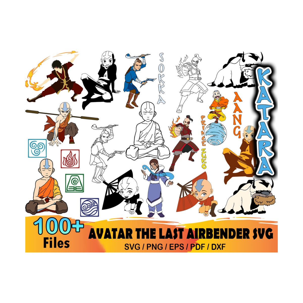 100 Avatar The Last Airbender Svg, Aang Svg, Anime Svg, Mang - Inspire ...
