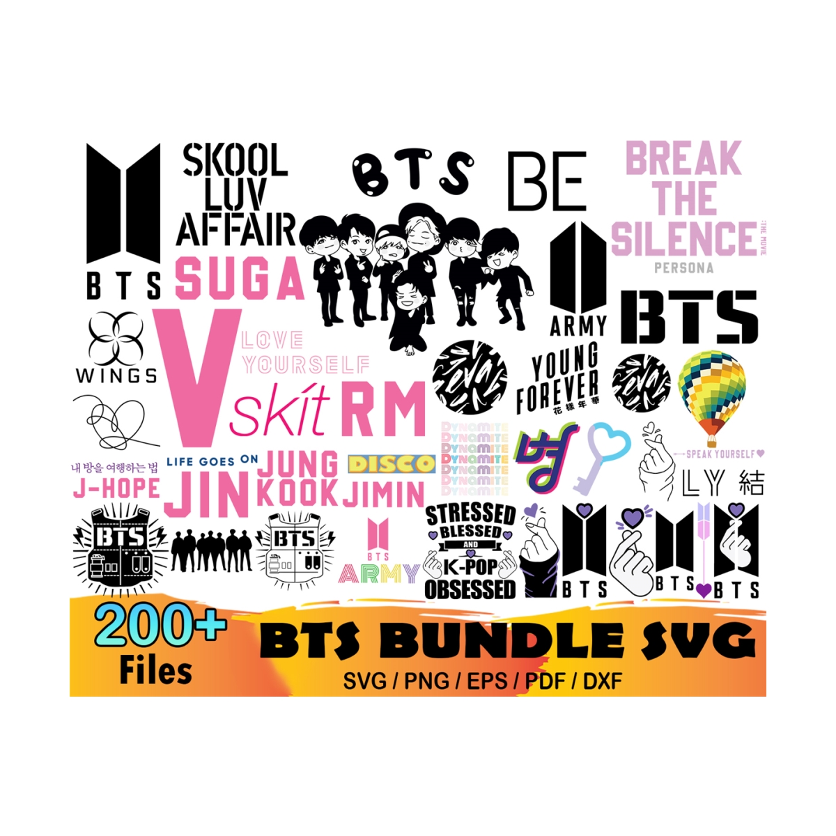 200 BTS Bundle Svg, Bts Svg, Kpop Svg, Bts Vector, Bts Clipa | Inspire ...
