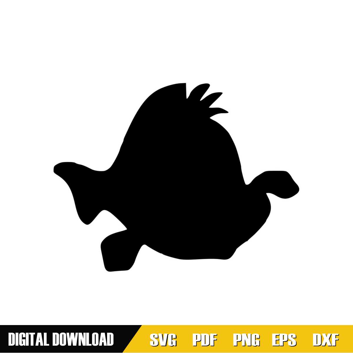 Flounder Fish The Little Mermaid Cartoon Character Silhouett | Inspire ...