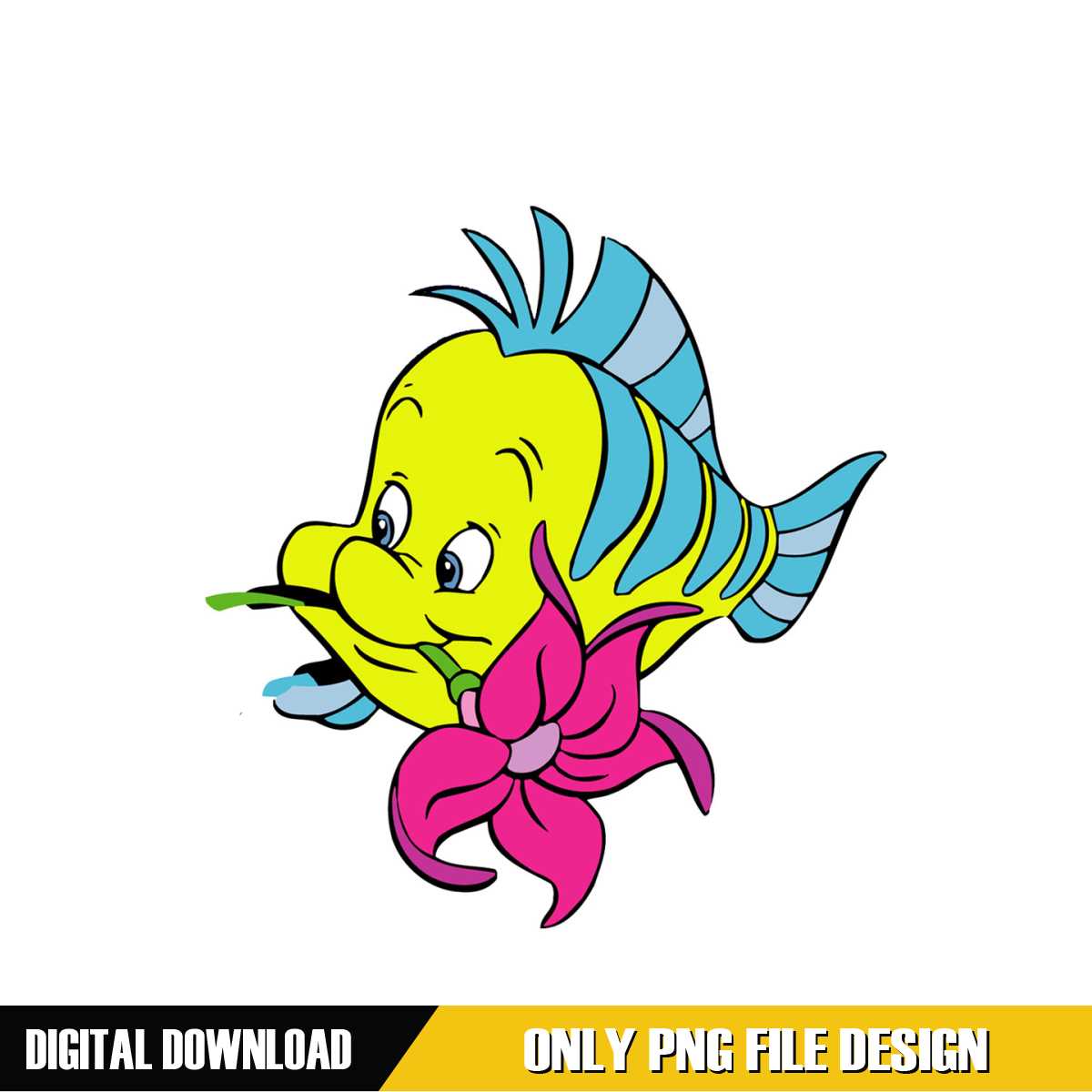 Flower Flounder Disney Fish The Little Mermaid PNG | Inspire Uplift