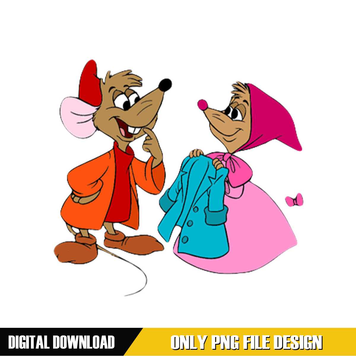 Disney Jaq and Perla Cinderella Cartoon Mice PNG | Inspire Uplift