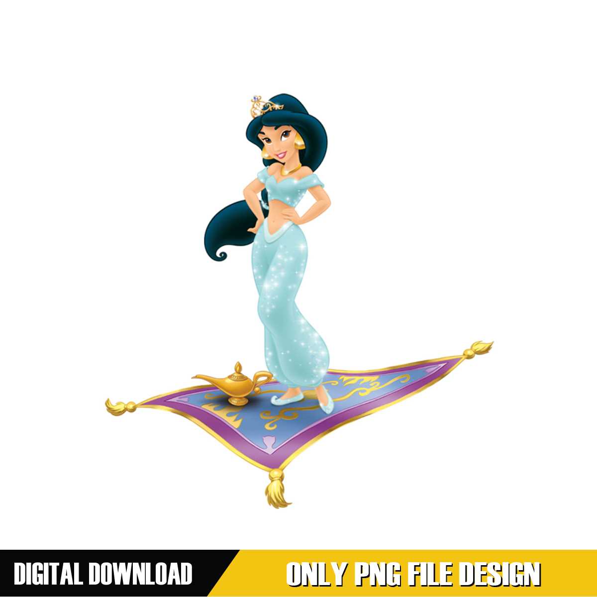 Princess Jasmine and The Magic Lamp On The Flying Carpet PNG | Inspire ...