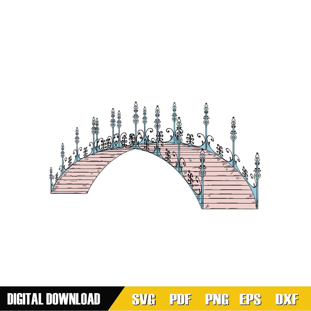 Disney Vintage Fantasy Bridge Cinderella Vector SVG | Inspire Uplift