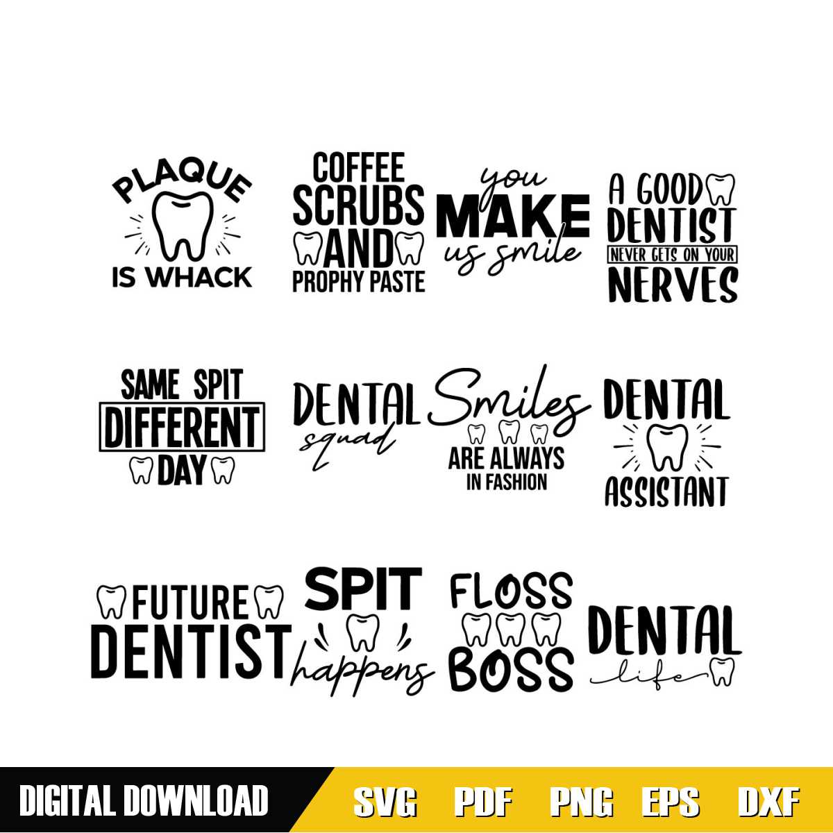 Dentist SVG Bundle, Dental SVG Bundle, Dentist Quotes SVG, D | Inspire ...