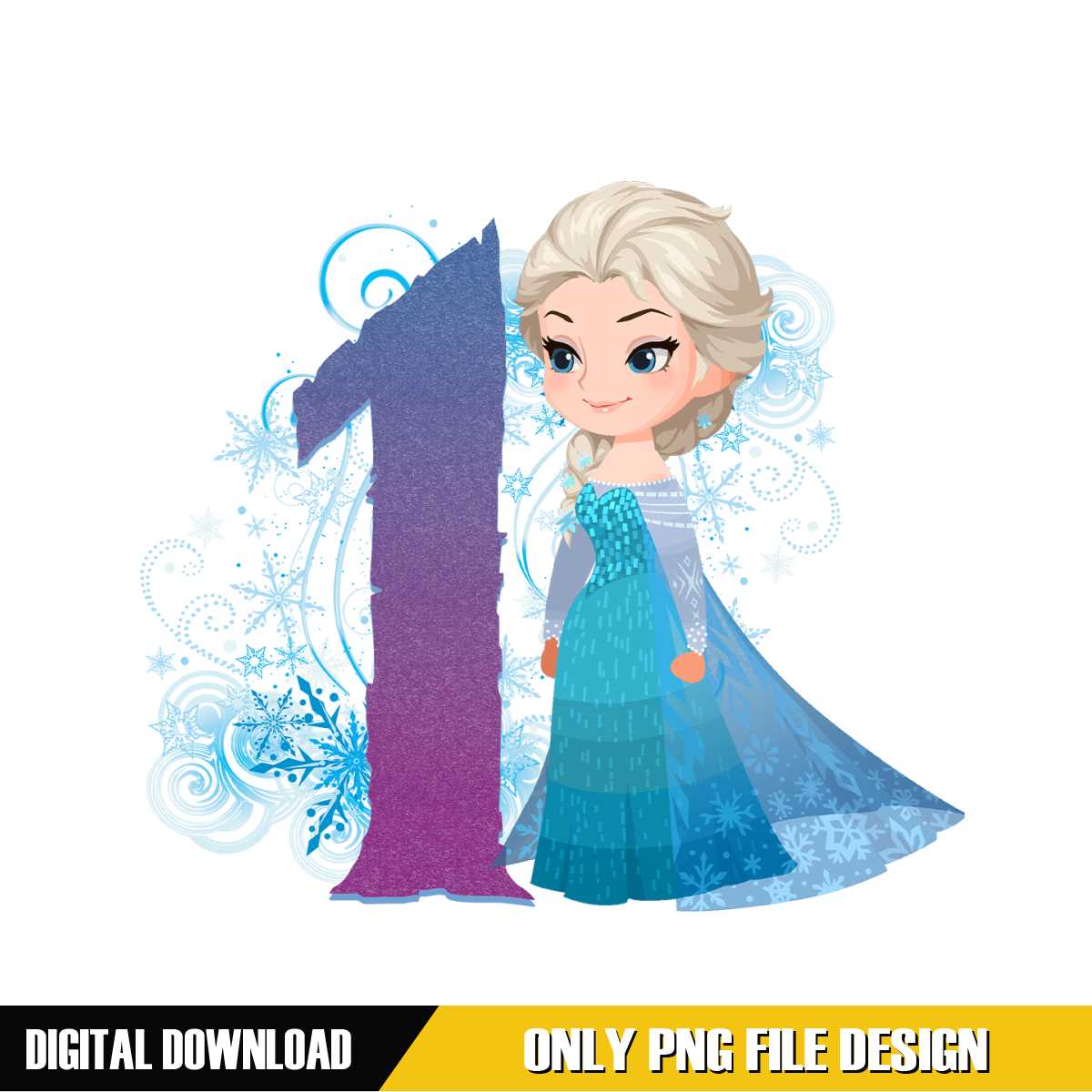 Disney Frozen Elsa Happy 1st Birthday PNG | Inspire Uplift