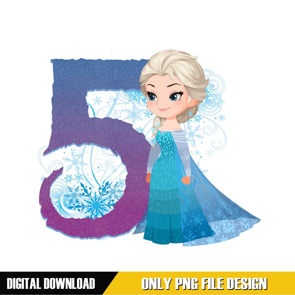 Disney Frozen Elsa Happy 5th Birthday PNG | Inspire Uplift