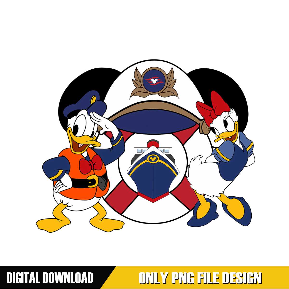 Donald Daisy Couple Duck Disney Cruise Line PNG | Inspire Uplift