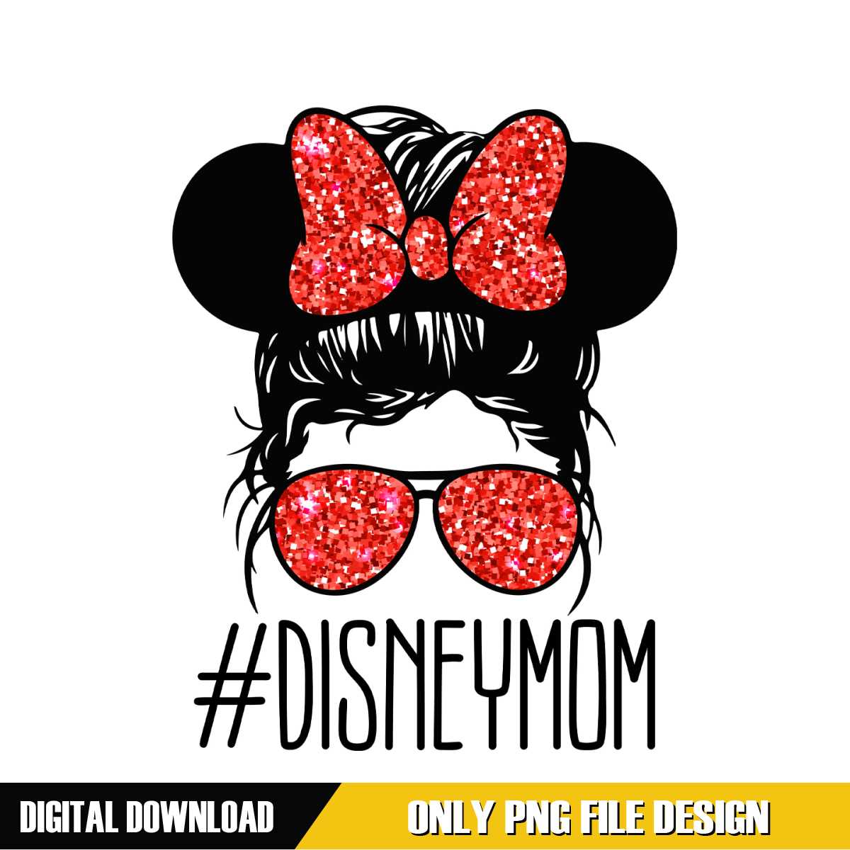 Disney Messy Bun Minnie Mom PNG | Inspire Uplift