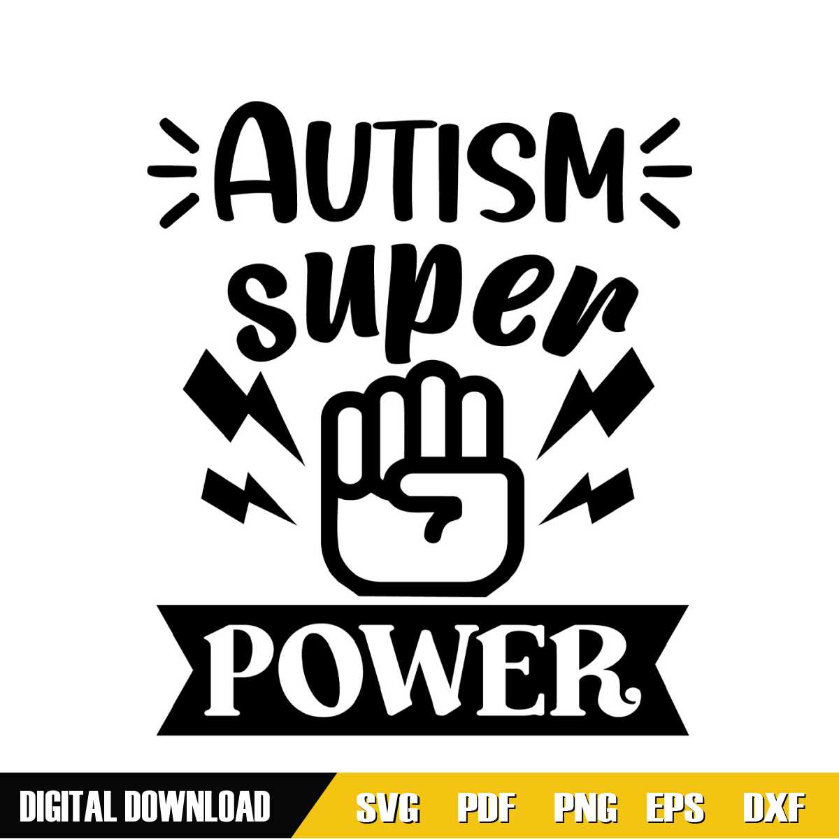 Autism Super Power Strong Autism Awareness SVG | Inspire Uplift