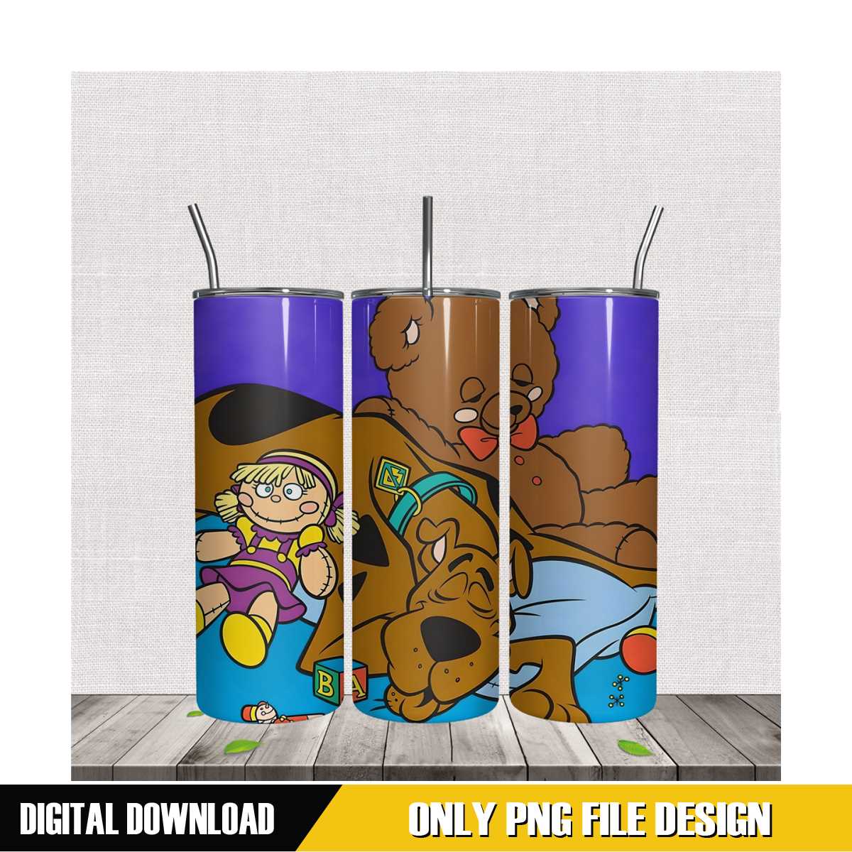 Scooby Doo Sleeping Tumbler Sublimation PNG | Inspire Uplift