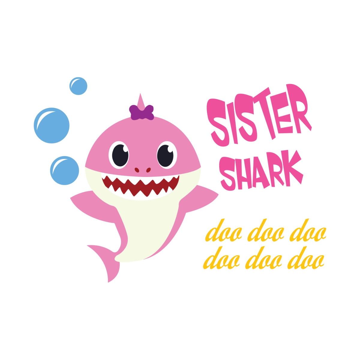 Pink Sister Shark Doo Doo Doo Svg, Family Svg, Sister Shark | Inspire ...