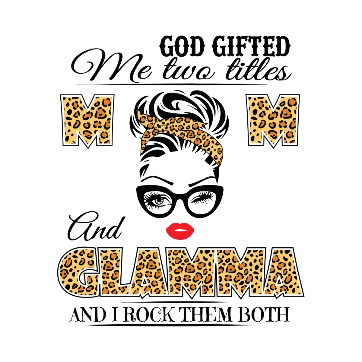 God Gifted Me Two Titles Mom And Glamma Svg, Family Svg, Mom - Inspire ...
