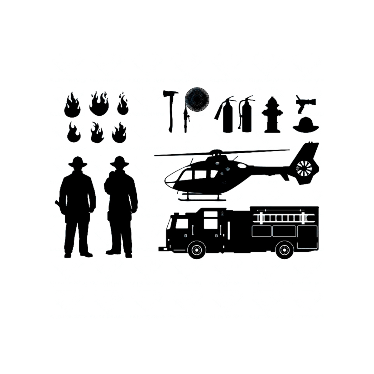 Black Firefighter Fire Fighting Equipment Svg, Vehicle Svg, | Inspire ...
