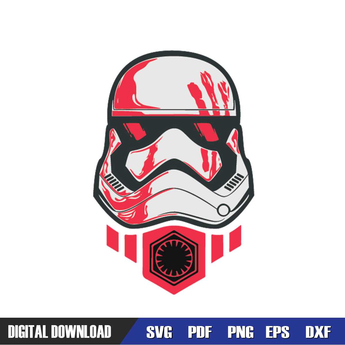 First Order Symbol Stormtrooper Army Red Helmet SVG | Inspire Uplift