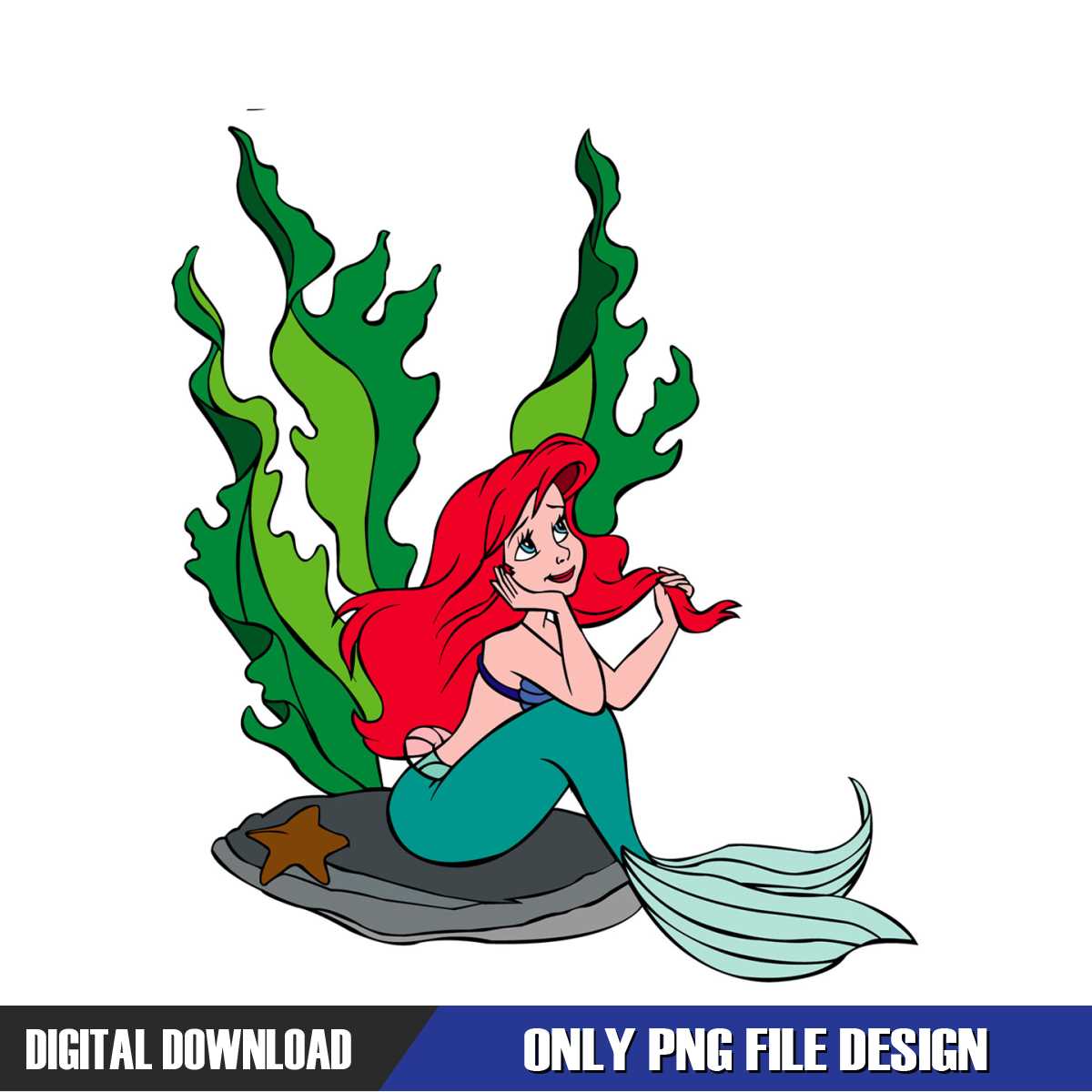 Little Mermaid Ariel Sitting Under The Sea PNG Clipart | Inspire Uplift