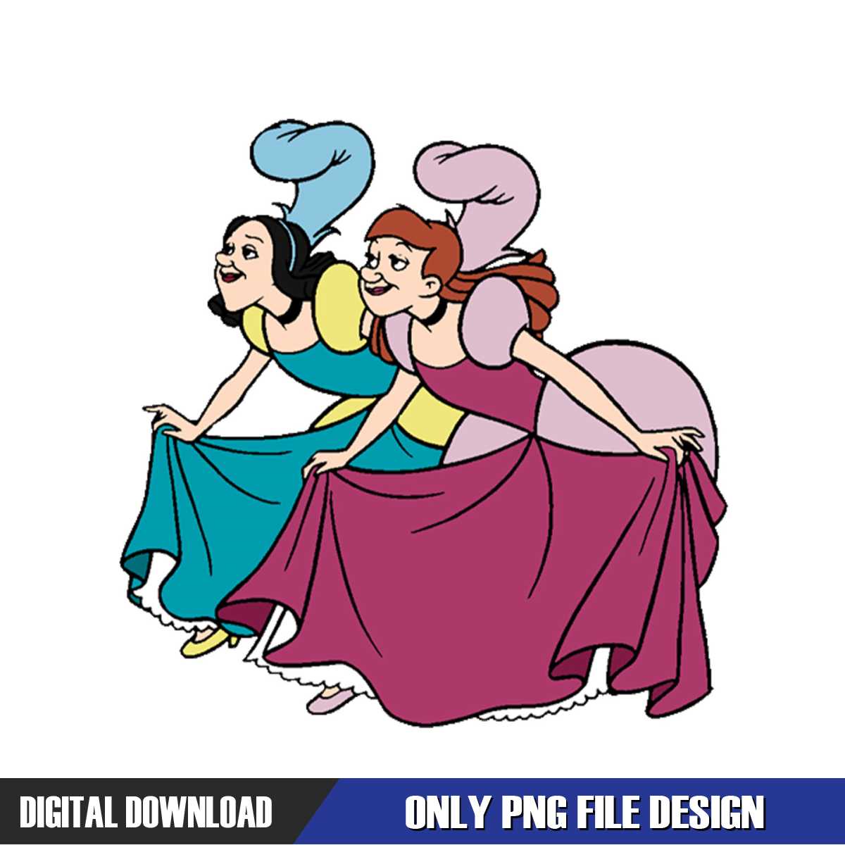 Anastasia Tremaine and Drizella Tremaine Clipart PNG | Inspire Uplift