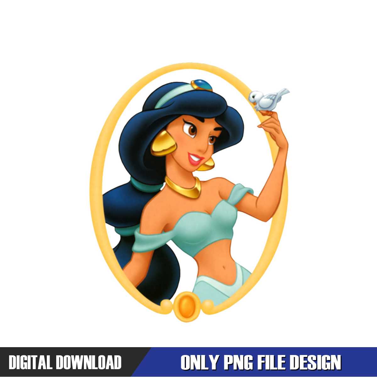 Princess Jasmine and Her Bird Disney Cartoon Aladdin PNG | Inspire Uplift