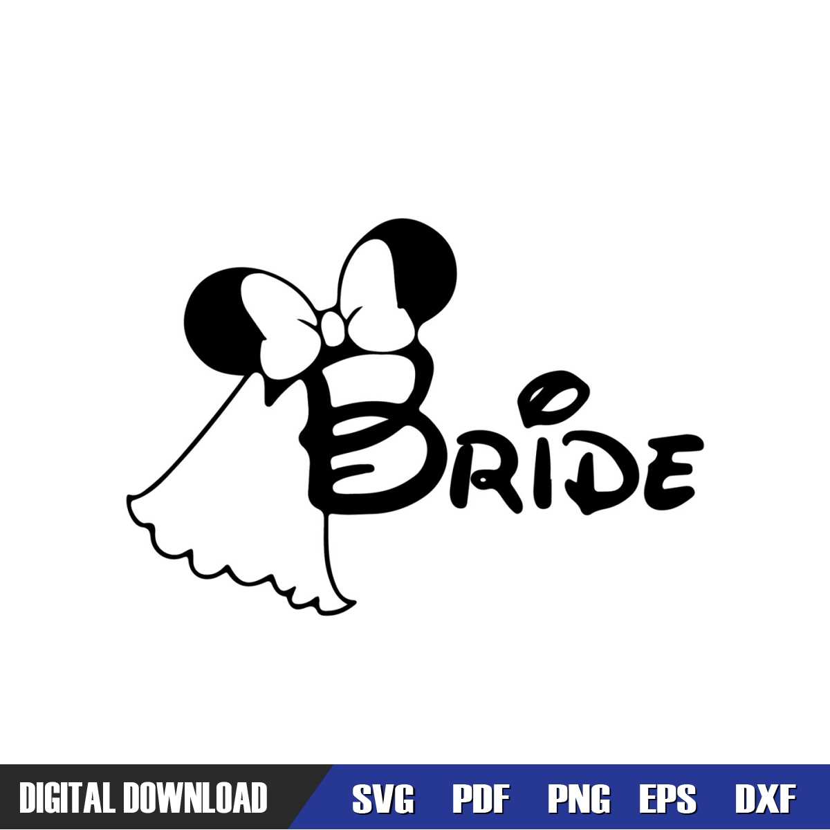 Bride Disney Wedding Mickey Minnie Mouse SVG | Inspire Uplift