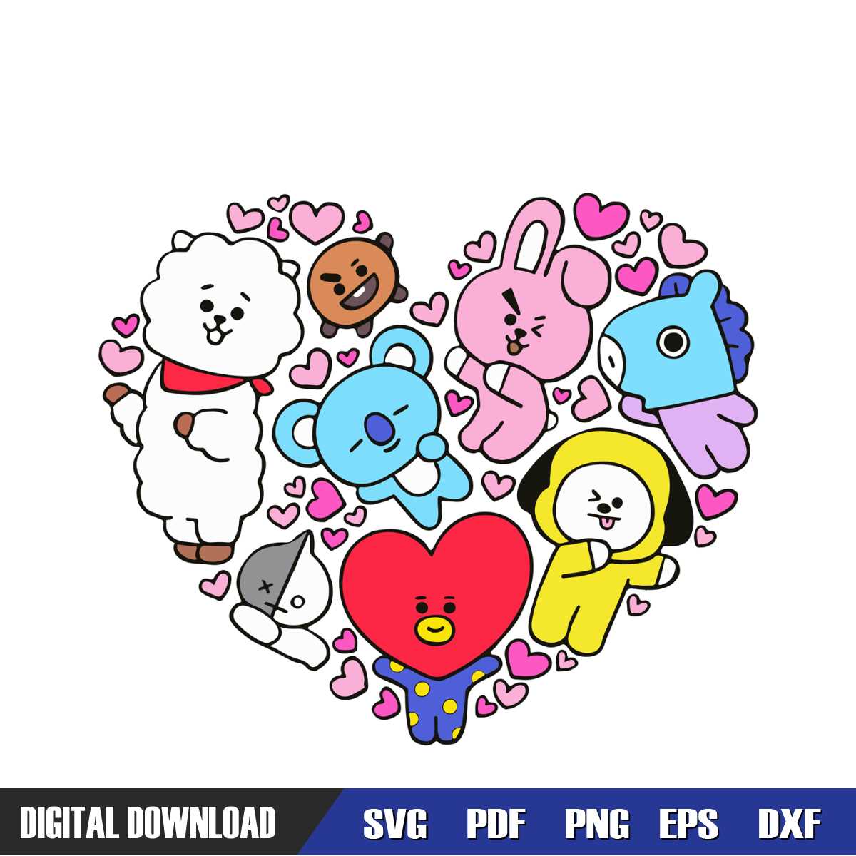 BTS Friends Svg, Bts Svg, Bts Heart Svg, BTS Logo Svg | Inspire Uplift