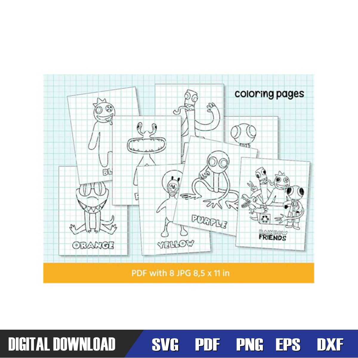 Coloring Pages, Rainbow friends Coloring Pages, Home print, - Inspire ...