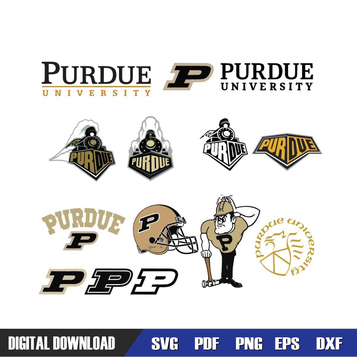Purdue Boilermakers Football Designs Bundle SVG EPS PNG DXF | Inspire ...