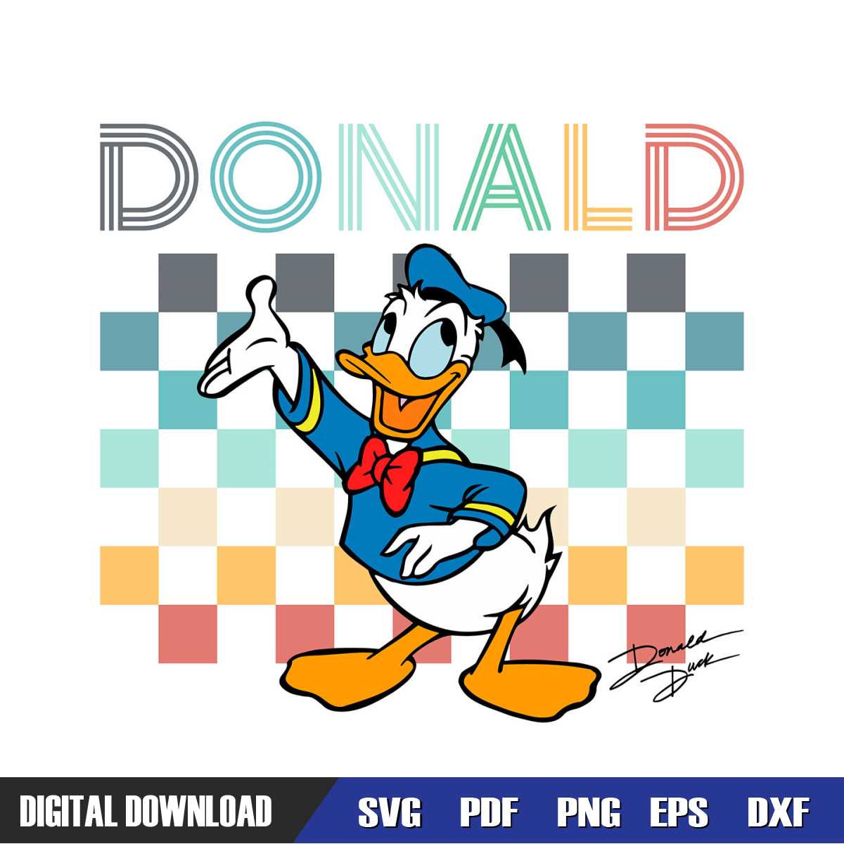 Disney Sailor Donald Duck Signature Classic SVG - Inspire Uplift