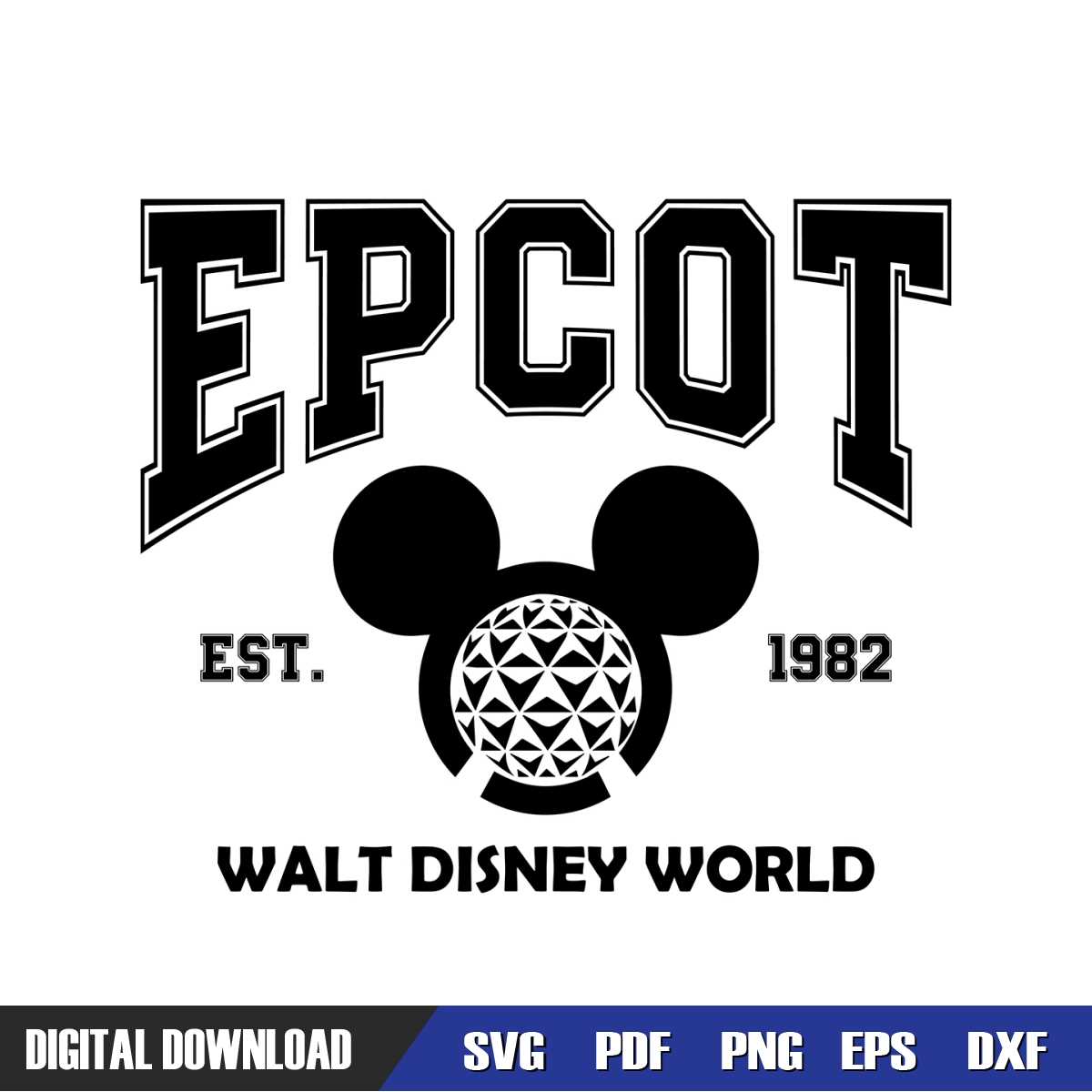 Walt Disney World Mickey Epcot Ball Est 1982 SVG | Inspire Uplift