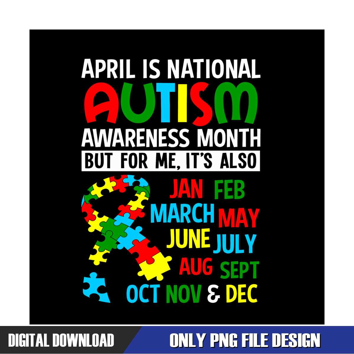 April Is National Autism Awareness Month PNG | Inspire Uplift