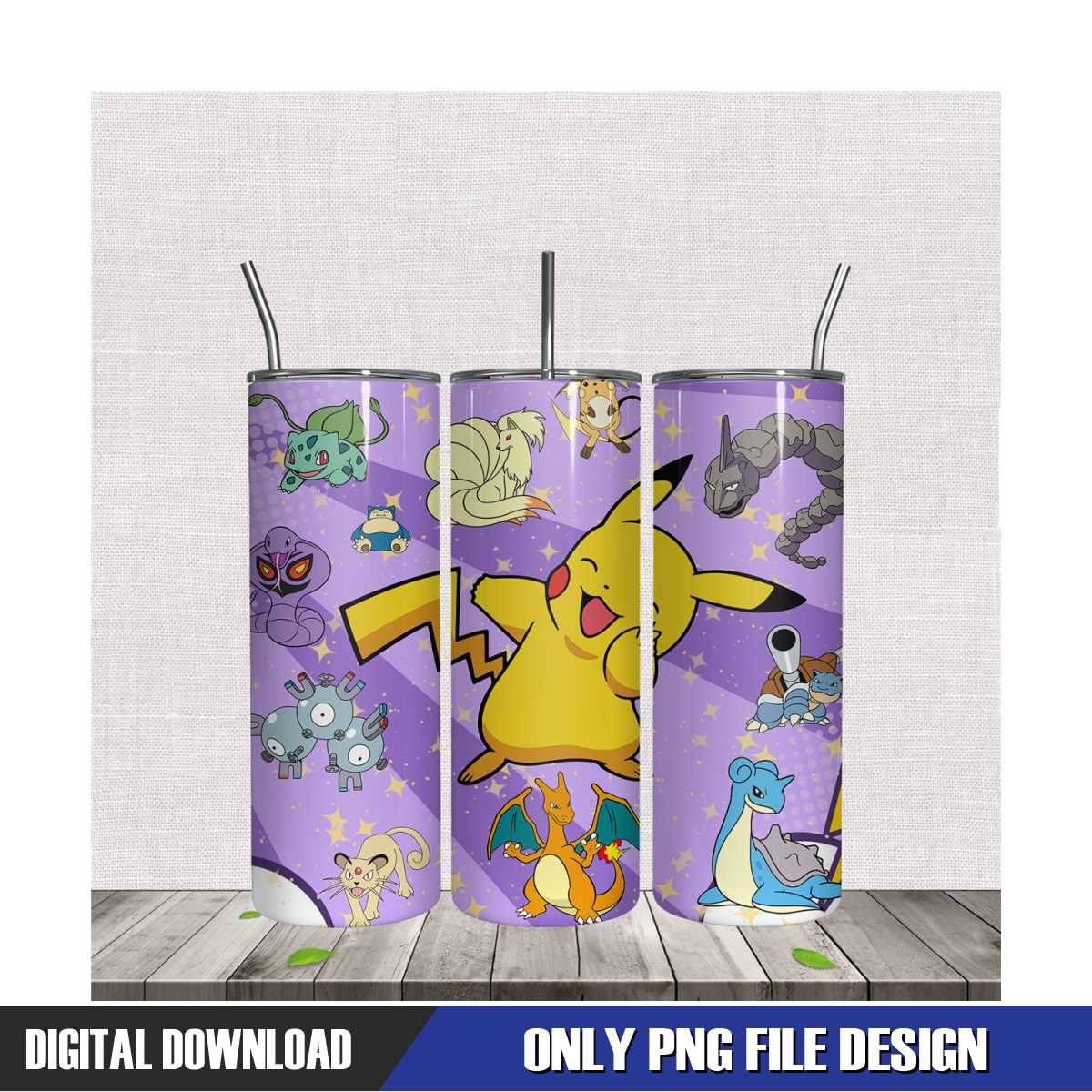 Pokemon Design Pikachu Tumbler Sublimation PNG | Inspire Uplift