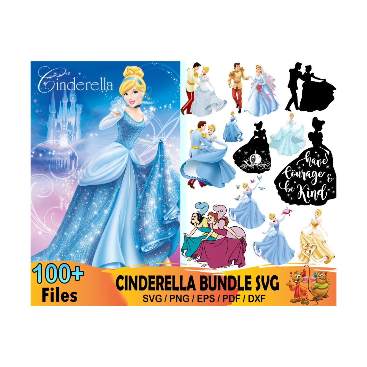 100 Disney Cinderella Bundle Svg, Disney Svg, Cinderella Svg - Inspire ...