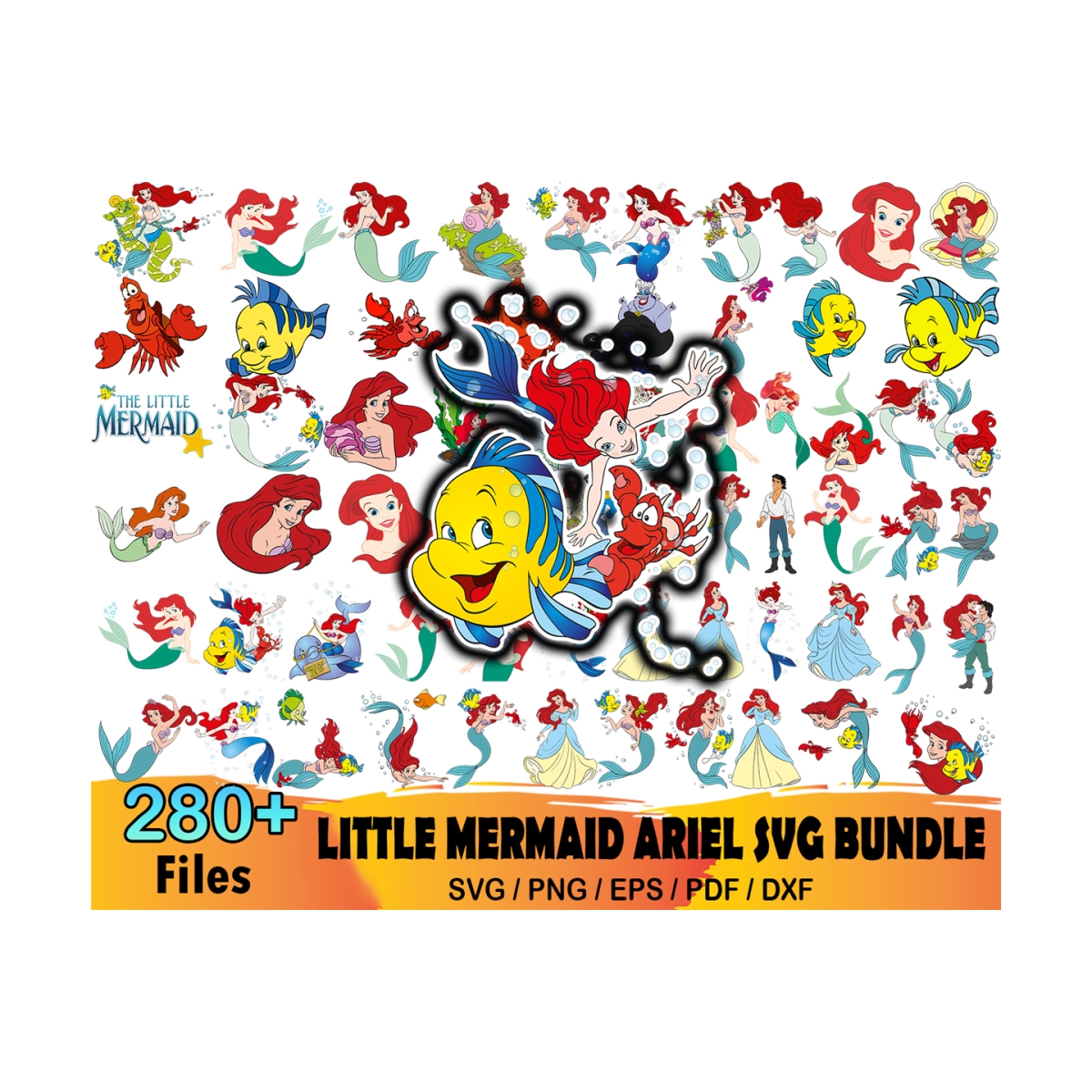 280 Little Mermaid Ariel Svg Bundle, Disney Svg, Ariel Svg | Inspire Uplift