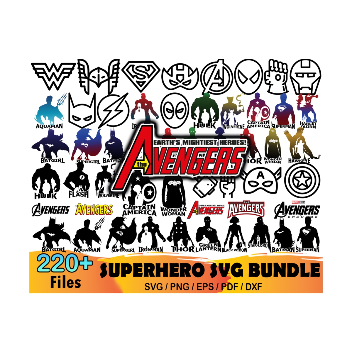 220 Superhero Svg Bundle, Marvel Svg, Avengers Svg, Super He | Inspire ...