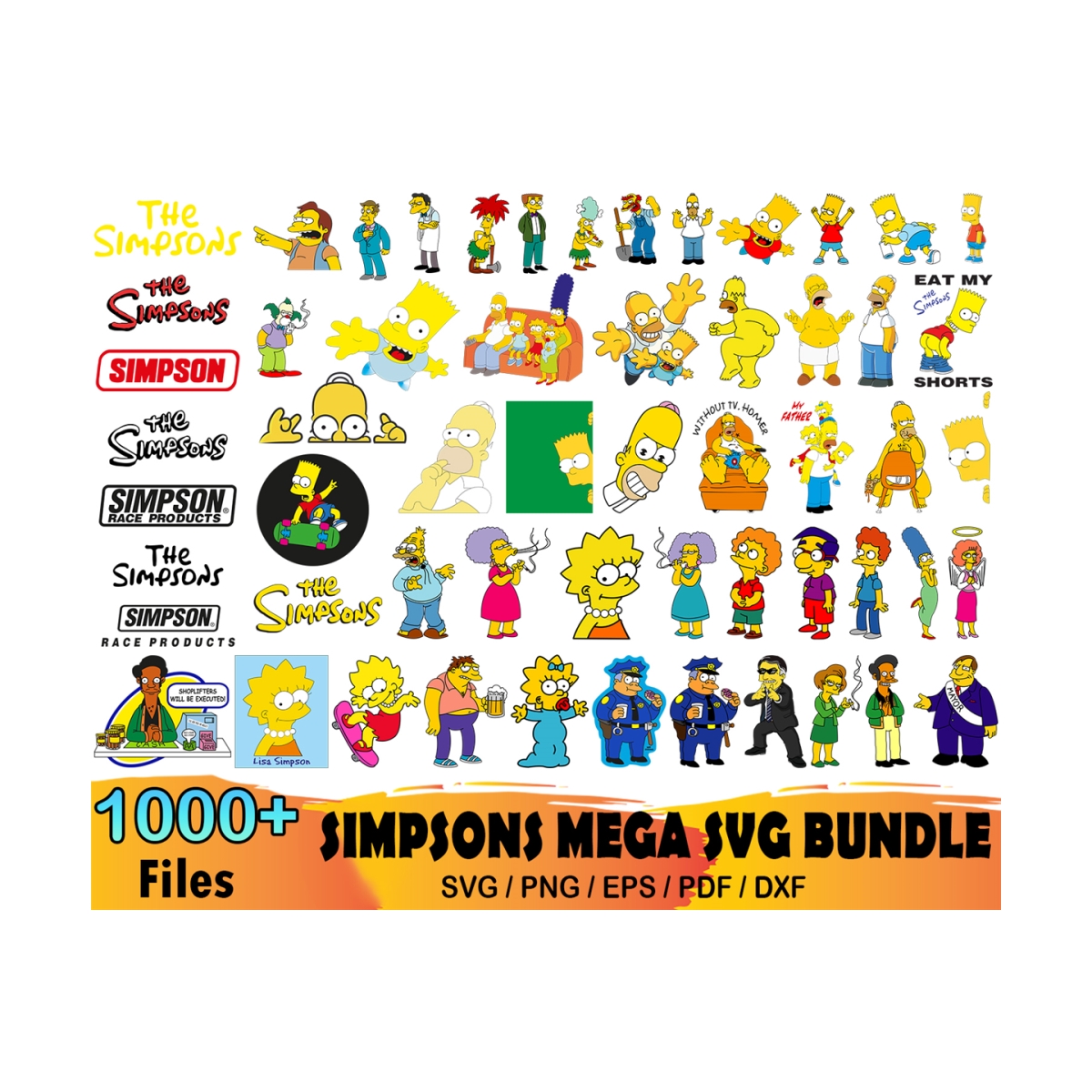 1000 The Simpsons Bundle Svg, Simpsons Family Svg | Inspire Uplift