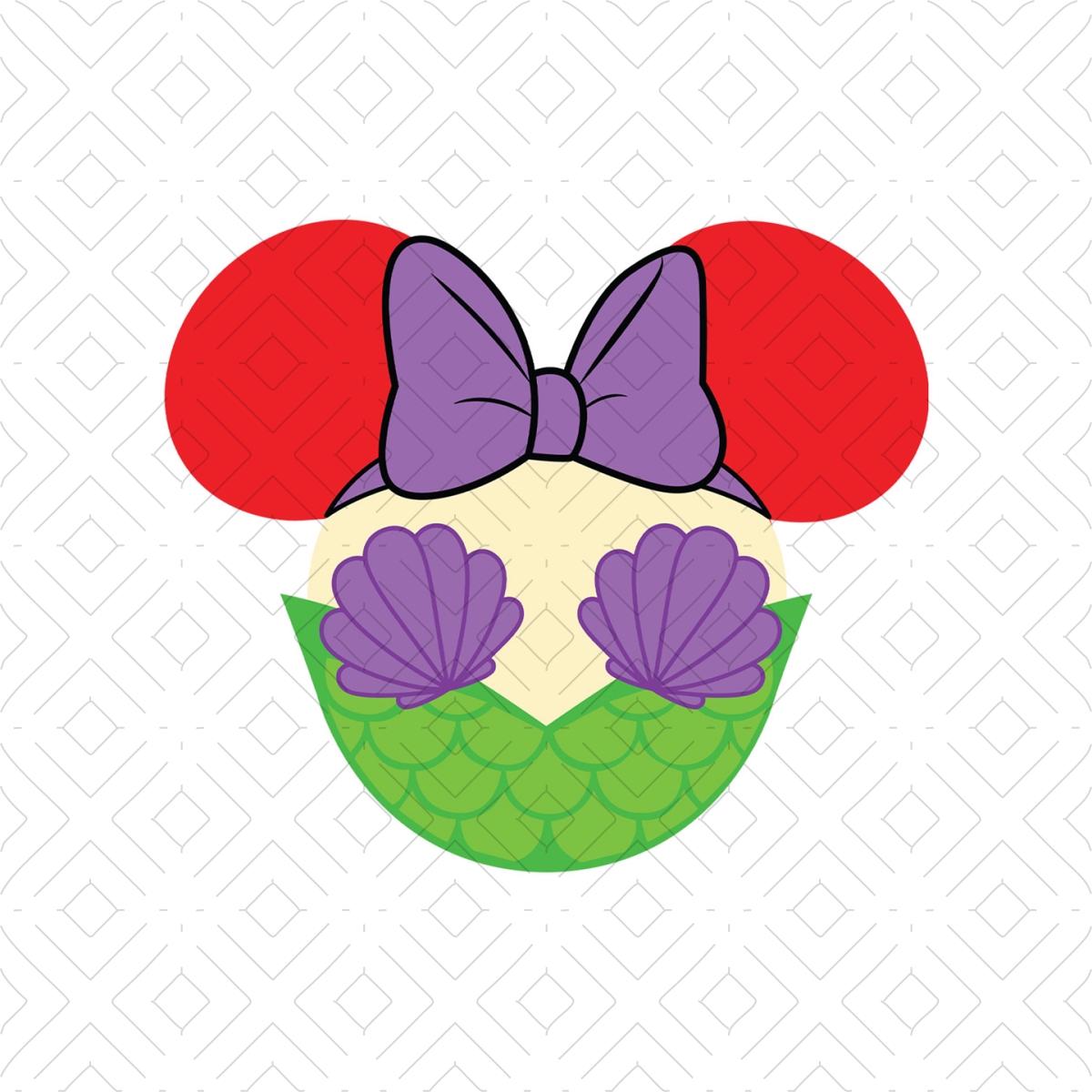 Ariel Mickey Head SVG, Ariel Little Mermaid SVG, Ariel Clipa | Inspire ...