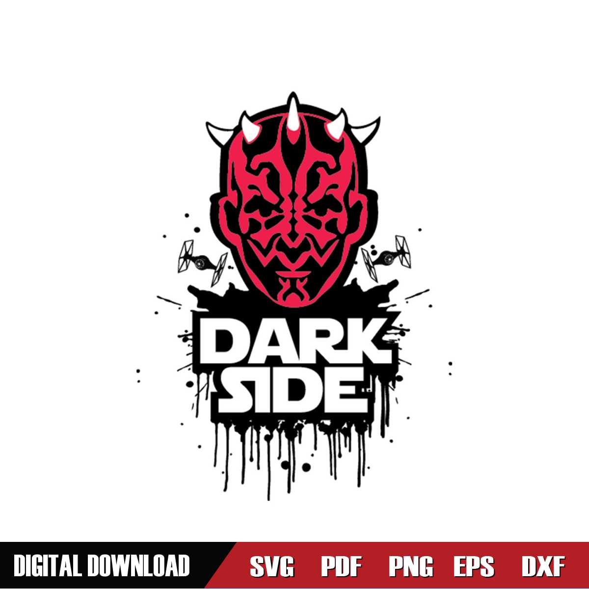 Darth Maul Dark Side Star Wars Silhouette SVG | Inspire Uplift