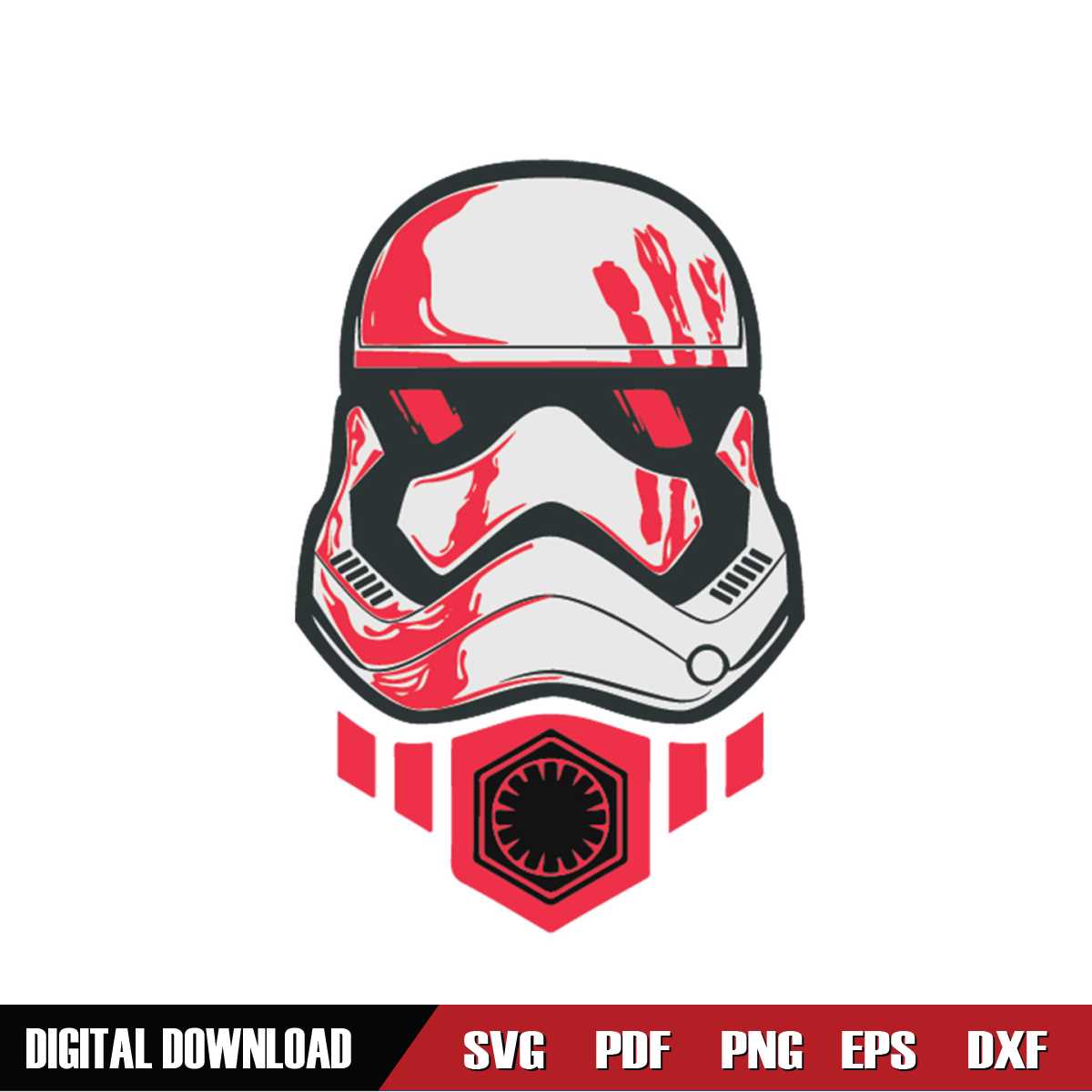 First Order Symbol Stormtrooper Army Red Helmet SVG | Inspire Uplift