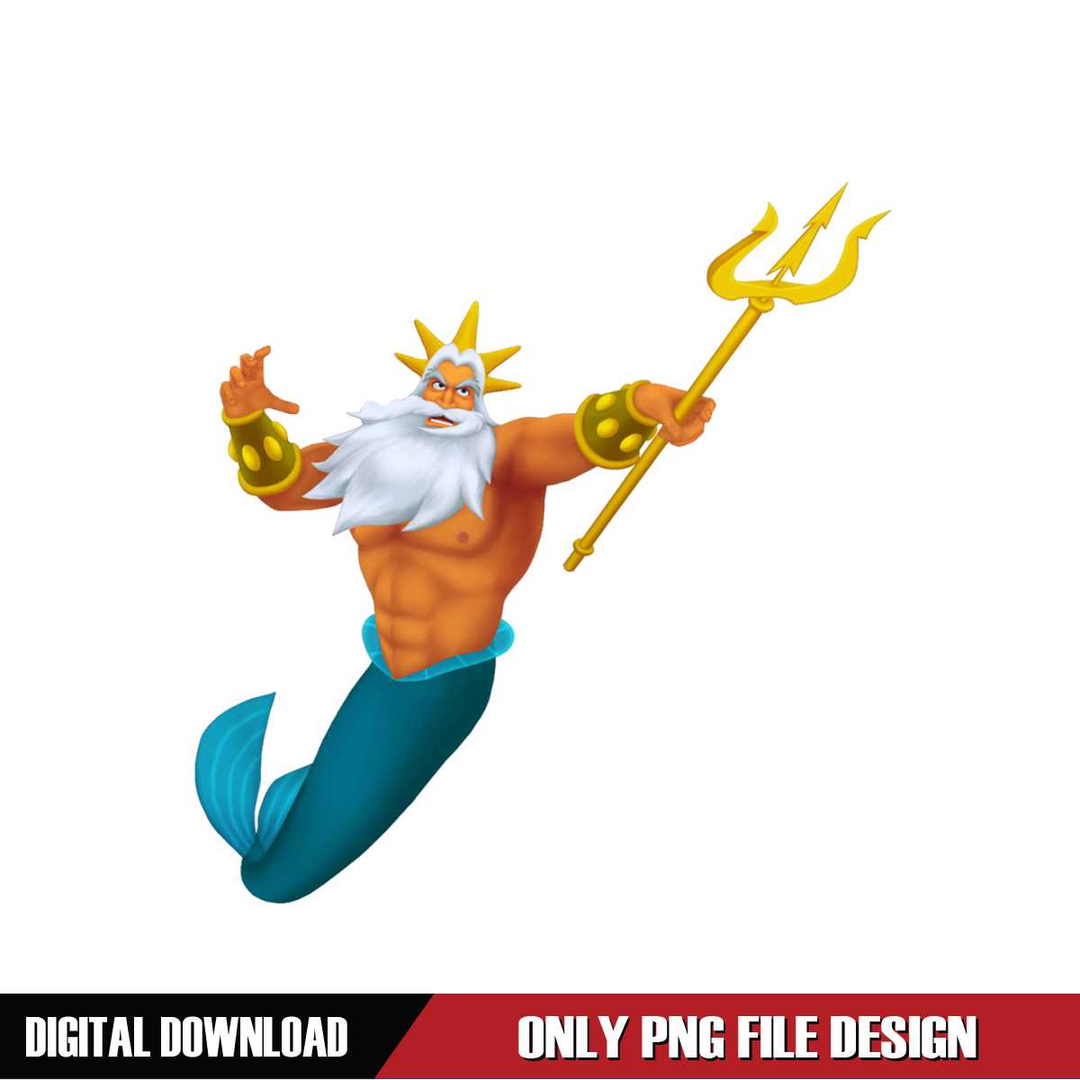 Disney Sea King Triton The Little Mermaid PNG | Inspire Uplift