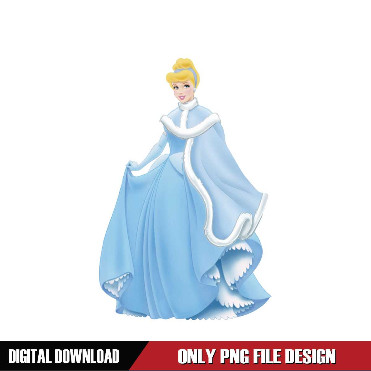 Princess Cinderella in Winter Dress Disney Cartoon PNG | Inspire Uplift