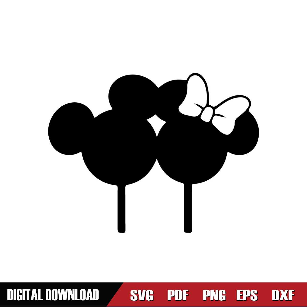 Disney Groom and Bride Mickey Minnie Mouse Head SVG | Inspire Uplift