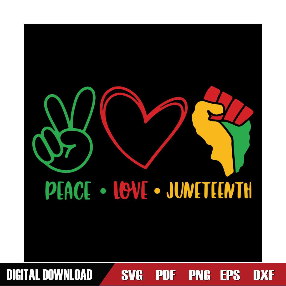 Peace Love Juneteenth Svg, Juneteenth Svg, Black People Svg, | Inspire ...