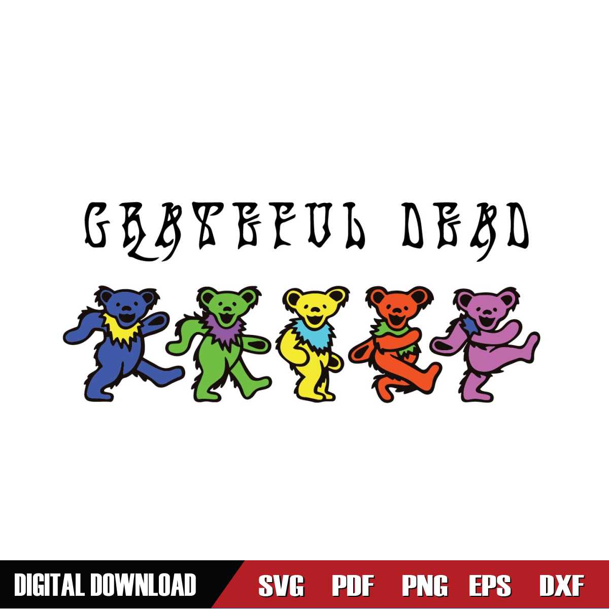 Grateful Dead Dancing Bears SVG, Grateful Dead Bears SVG, Gr | Inspire Uplift